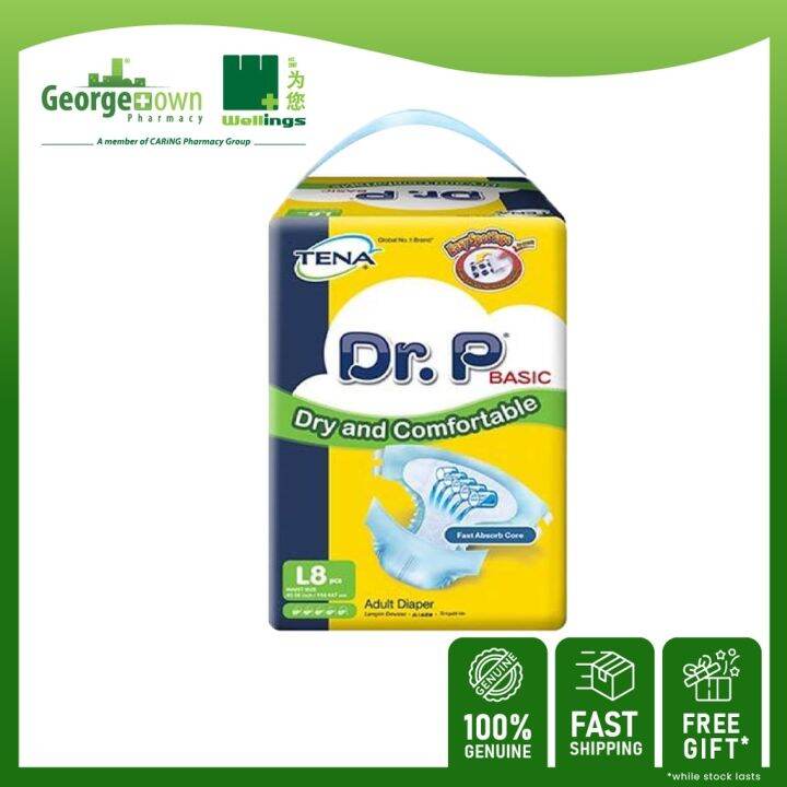 DR P BASIC ADULT DIAPER 8S - L SIZE [Georgetown Wellings Pharmacy] | Lazada