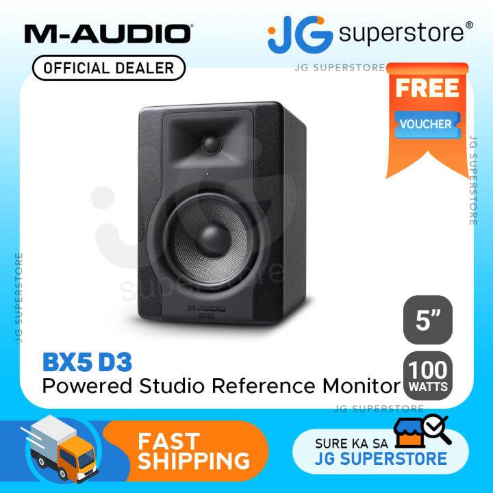 M-Audio BX5 D3 5-Inch 100W 2-Way Powered Studio Reference Monitor Speaker with Kevlar Low ...