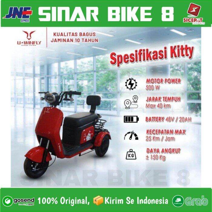 Sepeda Motor Listrik Roda Tiga UWINFLY KITTY 500 Watt Electric Bike ...