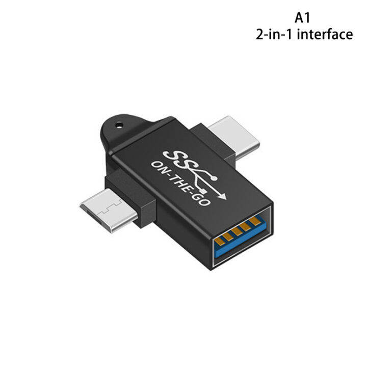 FOOD 3-in-1 OTG Adapter Lighting Type C Micro Usb To Usb 3.0 Converter ...