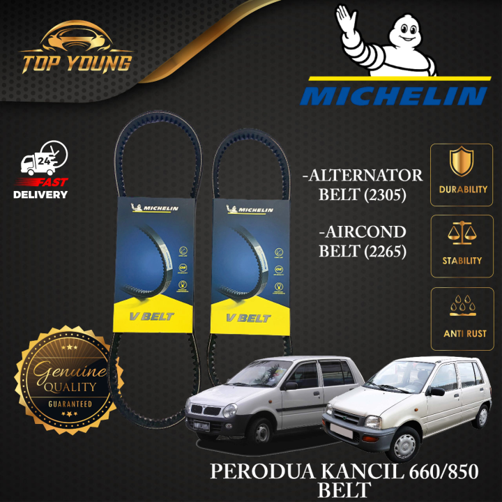 MICHELIN PERODUA KANCIL 660 850 FAN BELT 2265 AIRCOND 2305 ALTERNATOR V ...