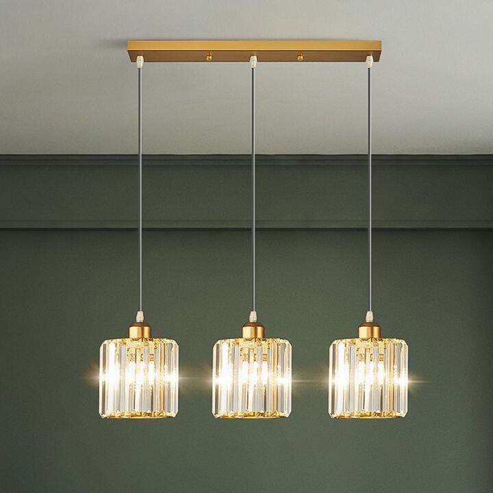 【Free Bulb】Modern Transparent Crystal Chandelier Nordic LED Simple ...