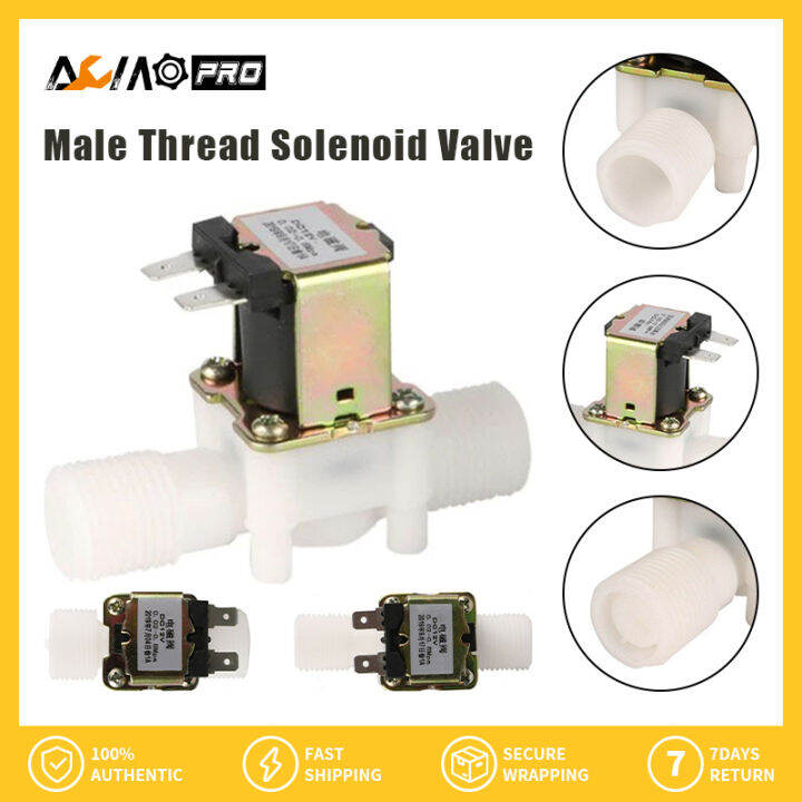 AumoPro 1PC 1/2" 3/4" Male Thread Solenoid Valve 220V/12V Water ...