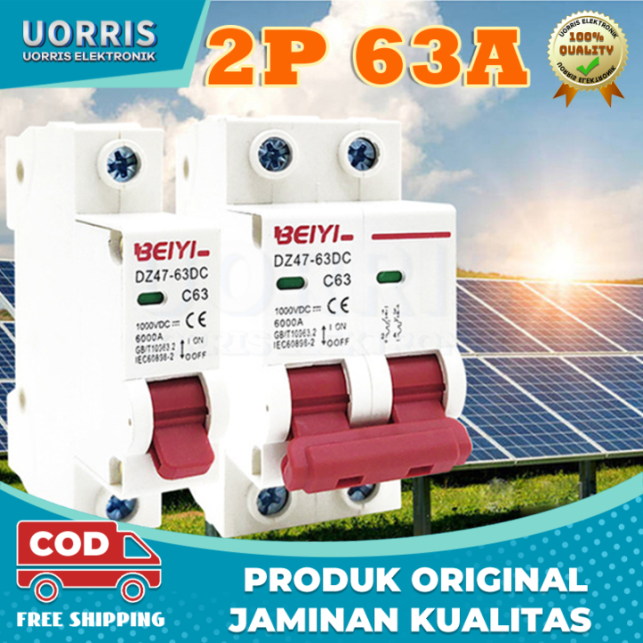 MCB DC 2P 63A Solar Panel 500V Circuit Breaker DC 2 Poles 63A Solar ...