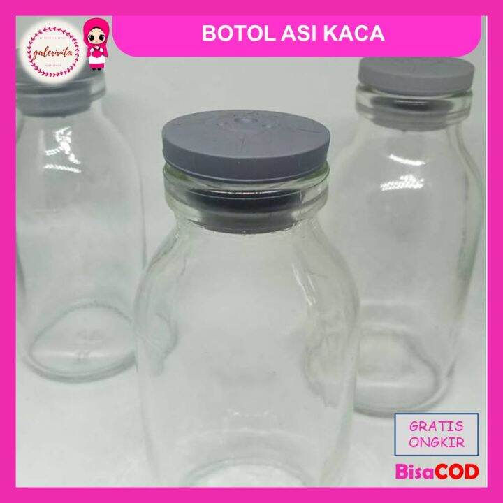 Botol Asi Kaca 100 Ml Tutup Karet / Botol Penyimpan Asi Tutup Karet ...