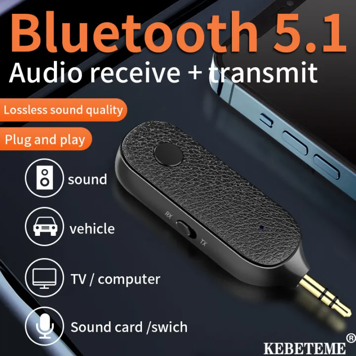 KEBETEME 2 in 1 Wireless Bluetooth 5.1 Receiver Transmitter Adapter 3 ...