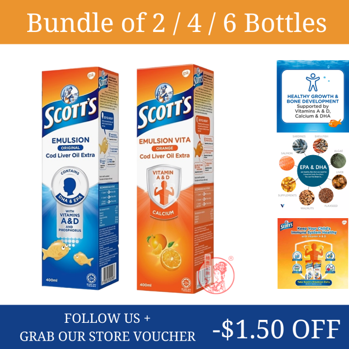 Scott's Emulsion Cod Liver Oil | Vitamin A | Vitamin D | DHA | Fish Oil ...