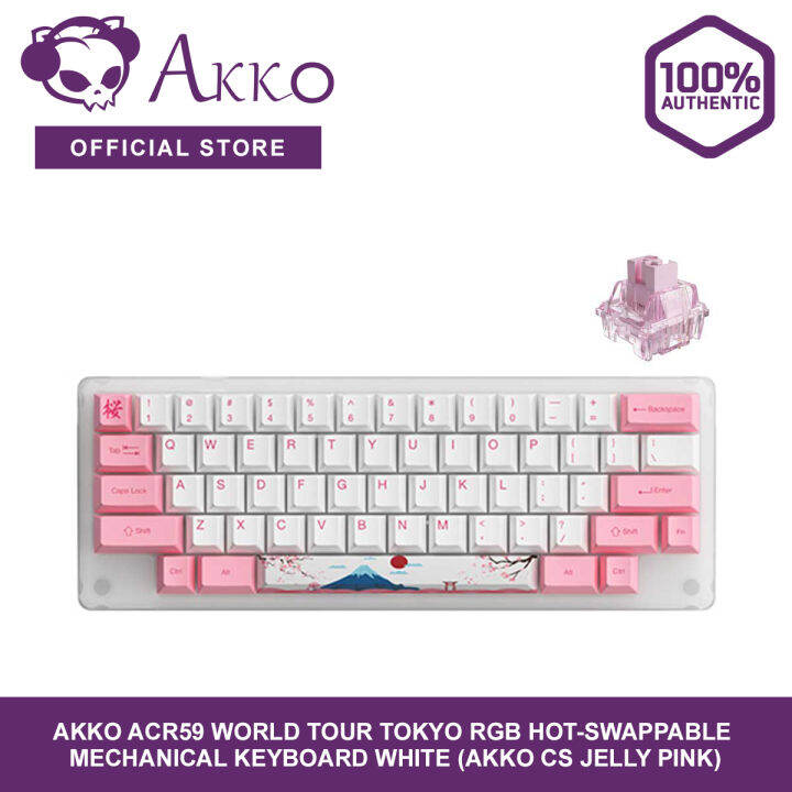Akko ACR59 World Tour Tokyo RGB Hot-Swappable Mechanical Keyboard White ...