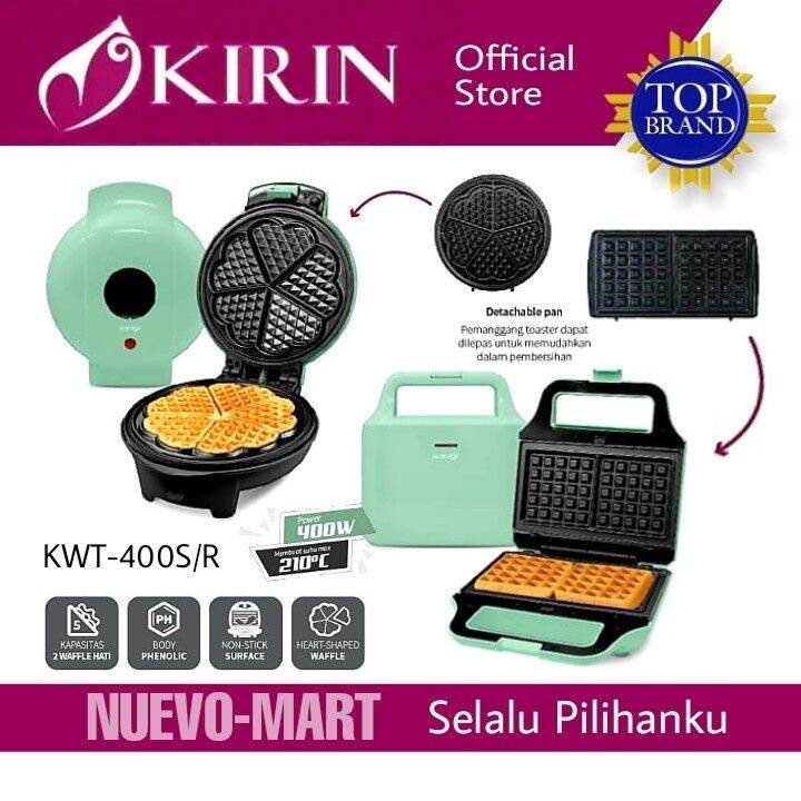 KIRIN Waffle Toaster KWT 400 S/R / Pembuat Roti Waffle | Lazada Indonesia
