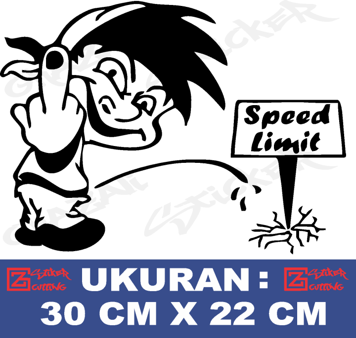 Sticker Mobil Animasi Kartun Lucu Speed Limit | Lazada Indonesia