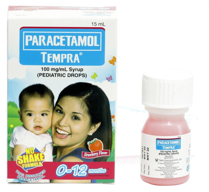 Tempra 100 mg / 5 ml Strawberry Flavor 15 ml Pediatric Drops | Lazada PH