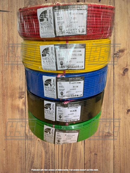 *Cut By Meter* MEGA KABEL 6MM Insulated PVC 100% Pure Copper Cable ...