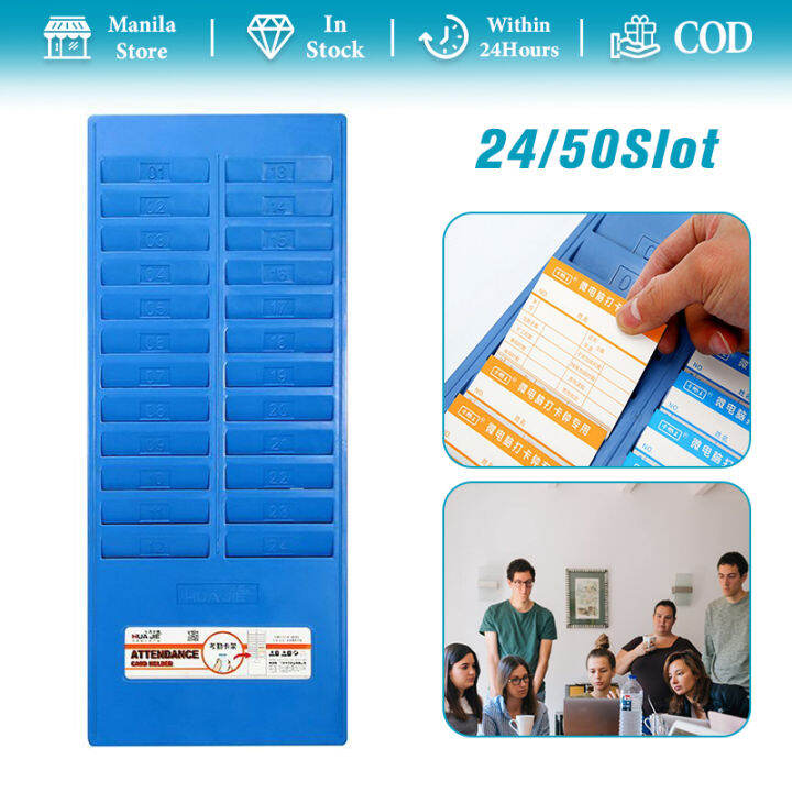 Time Card Rack 24/50 Pocket Attendance Card Holder,for Office Factories ...