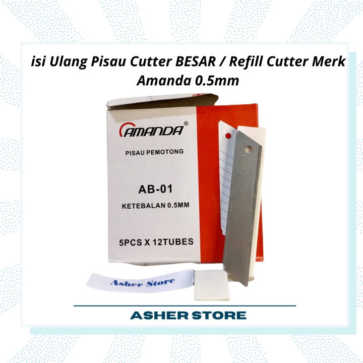 isi Ulang Pisau Cutter BESAR / Refill Cutter Merk Amanda 0.5mm | Lazada ...