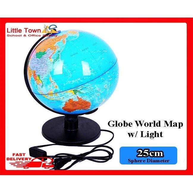 Universal globe world map 360°-degree 25cm diameter round rotating ...