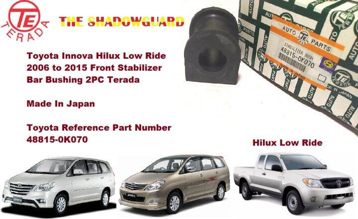 Toyota Innova Hilux Low Ride 2006 to 2015 Front Stabilizer Bar Bushing ...