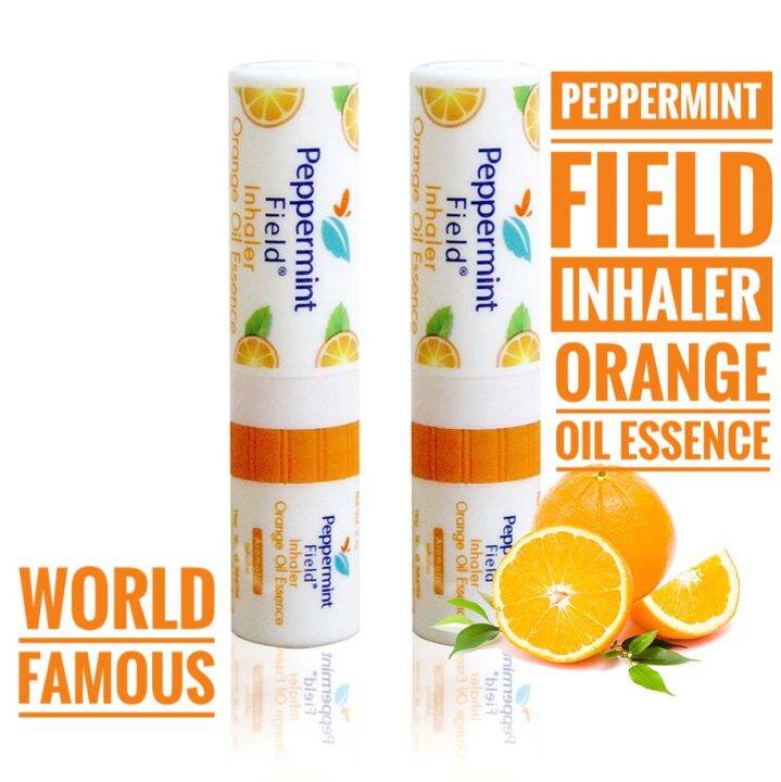 PEPPERMINT FIELD INHALER ORANGE OIL ESSENCE AROMATICS 2 IN 1 MADE IN ...
