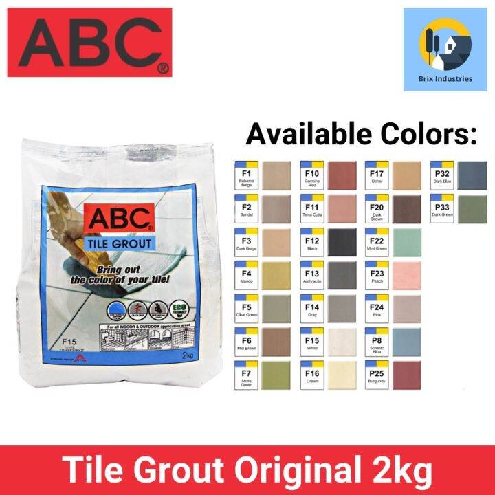 Roofing and interior flooring are hot sellers ABC Tile Grout Original 2kg 23 Colors Available ...