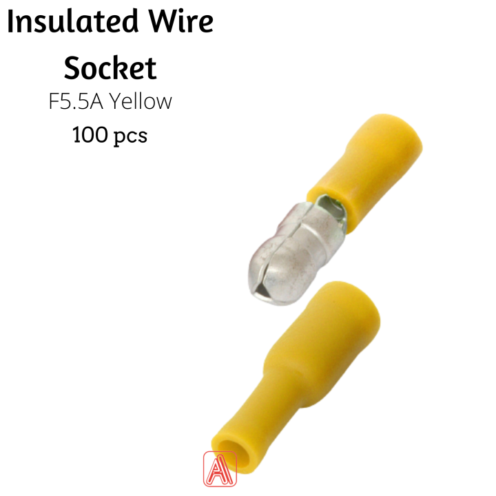 100pcs ECO Terminal Insulated Wire Socket (F1.25A, F2A & F5.5A - Red, Blue & Yellow) | Lazada