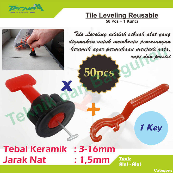 Reusable Tile Leveling / Alat Perata Keramik Model Putar 51 Pcs ...