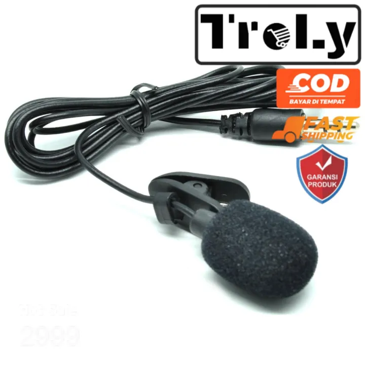 Microphone Hp Jack 3.5mm Dengan Clip pengait - Mikropon vlogger ...