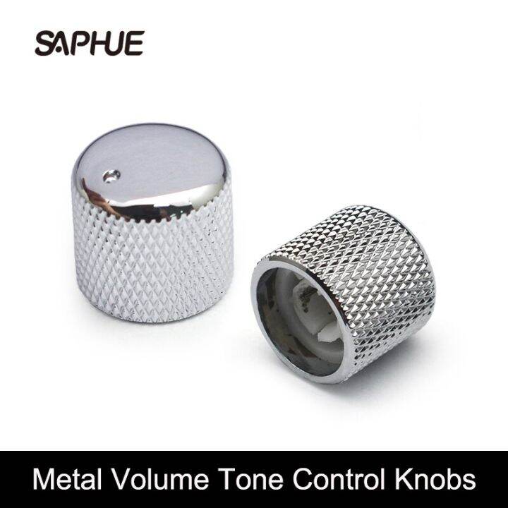 4 Pcs Metal Knurled Barrel Dome Volume Tone Control Knobs for Electric ...