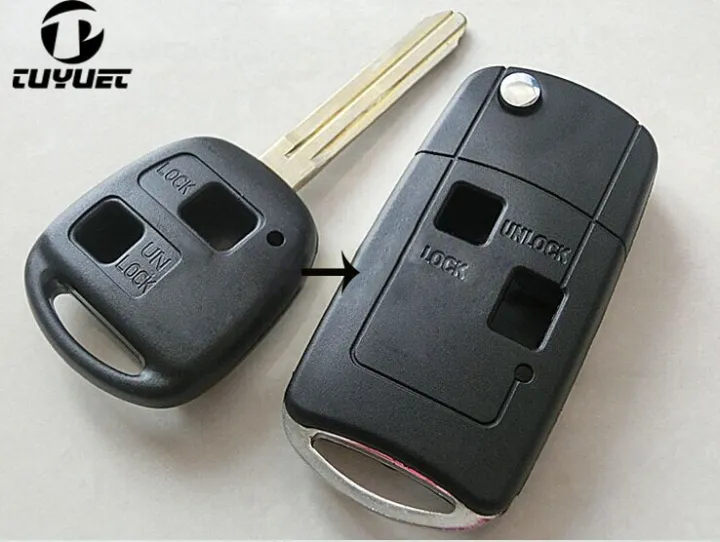 Modified Flip Key Shell 2 Buttons For Toyota FJ Land Cruiser Camry ...