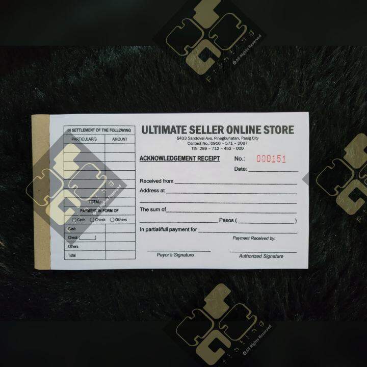 Acknowledgement Receipt 4pads, 8pads, 16pads, 20pads ( Customized ...