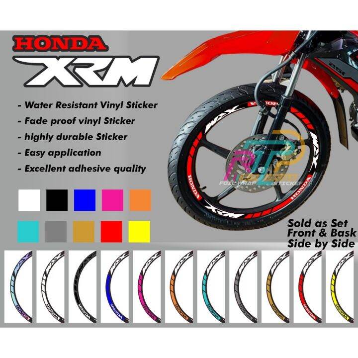 Honda XRM Mags Decals Set PAIR - Front Back Motorcycle sticker ...