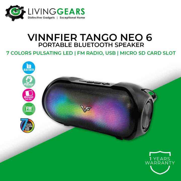 Vinnfier Tango Neo 6 Portable Bluetooth Speaker with LED Light Compacts ...
