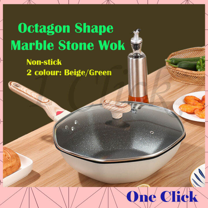 1ClickShop Kitchen Cookware Korean Non stick Wok Frying Wok Kuali Masak ...