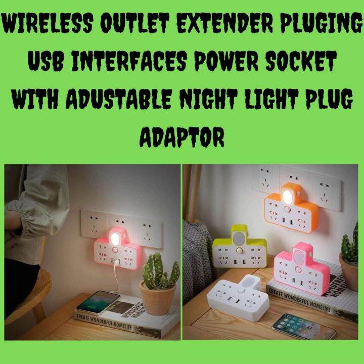 WIRELESS OUTLET EXTENDER PLUGING USB INTERFACES POWER SOCKET WITH ...