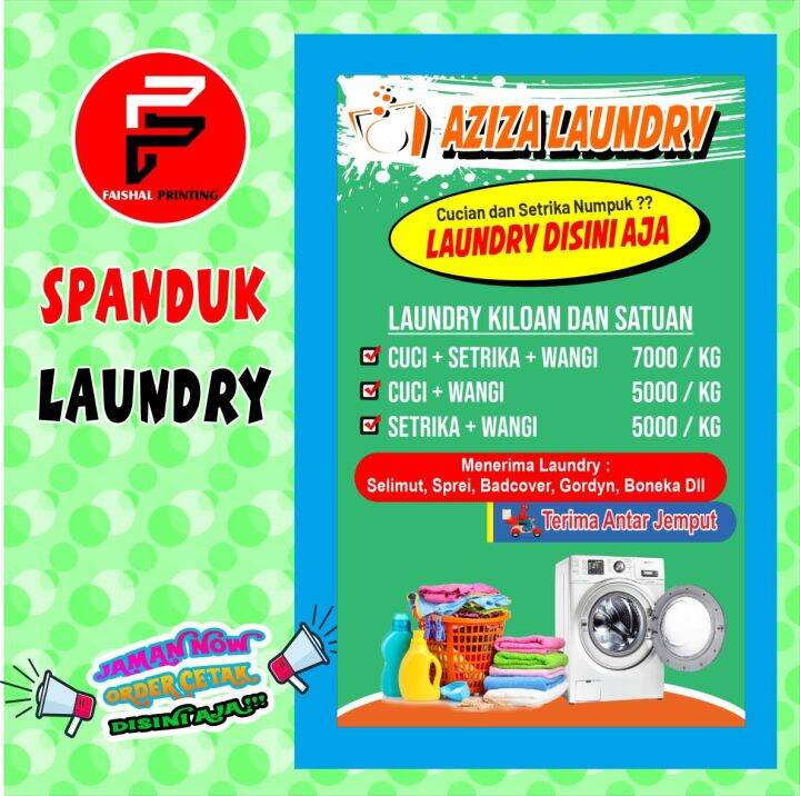 Banner laundry / Spanduk Laundry / Spanduk Custom Ukuran 1 x 1,5 meter ...