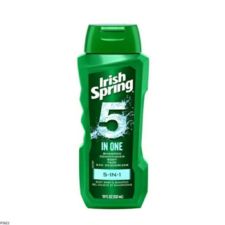 Irish Spring 5 in 1 Body Wash (Shampoo, Conditioner, Body, Face, 24H ...
