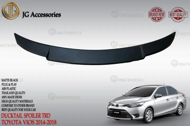 TOYOTA VIOS GENERATION 3 2014 2015 2016 2017 2018 DUCKTAIL SPOILER TRD ...