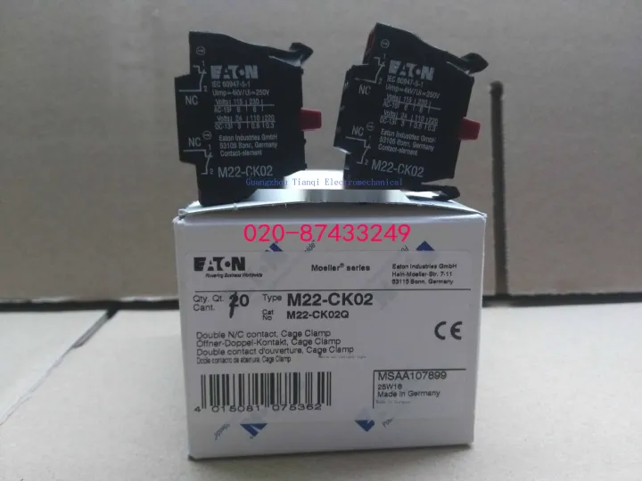 New Imported Quality Goods EATON EATON EATON Button Switch Auxiliary Contact M22 - CK02 2 Nc ...