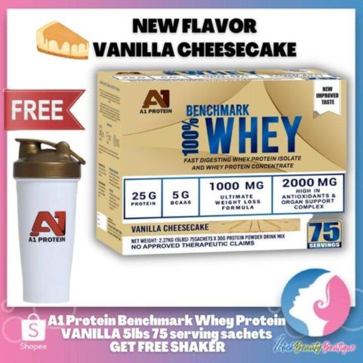 A1 PROTEIN BENCHMARK 100 WHEY 75 SACHETS GET FREE SHAKER (GREAT SAVINGS ...