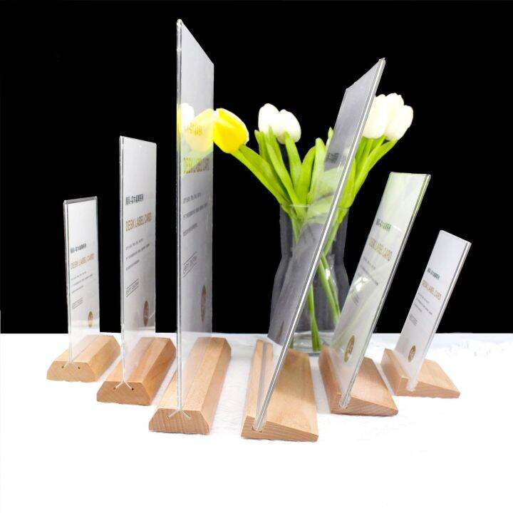 A4 solid wood standing board table card with double-sided display, T ...