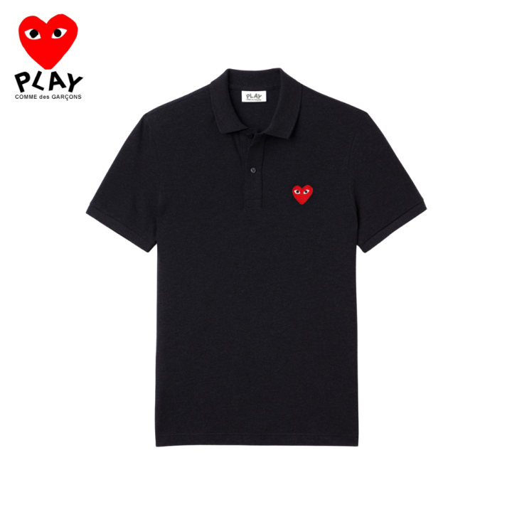 Cdg Play Polo Shirt for Men Red Logo Edition Men's CDG Classic Polo ...