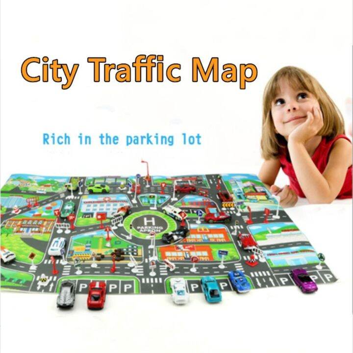 GARLIC For Baby Mats Kids Games Traffic Car Map Kids Toys Road Mat ...