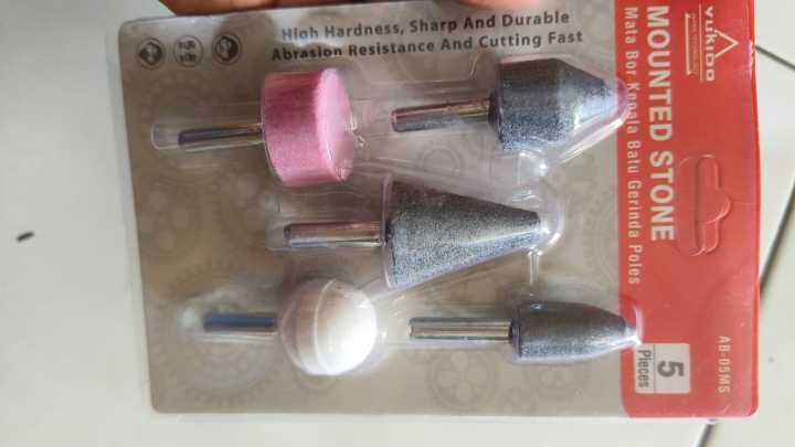 YUKIDO 5 PCS SET BATU OSCO MATA BOR BATU GERINDA BOTOL MOUNTED STONE ...