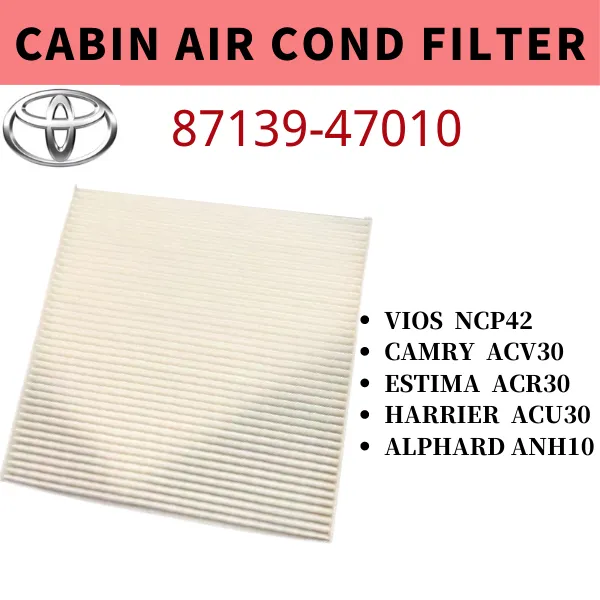 CABIN AIR COND FILTER TOYOTA VIOS NCP42 CAMRY ACV30 ESTIMA ACR30 ...