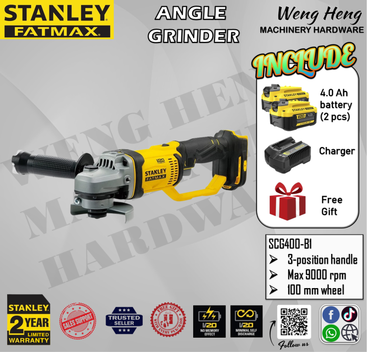 100% Genuine Stanley FATMAX 20V Cordless Brush Small Angle Grinder ...