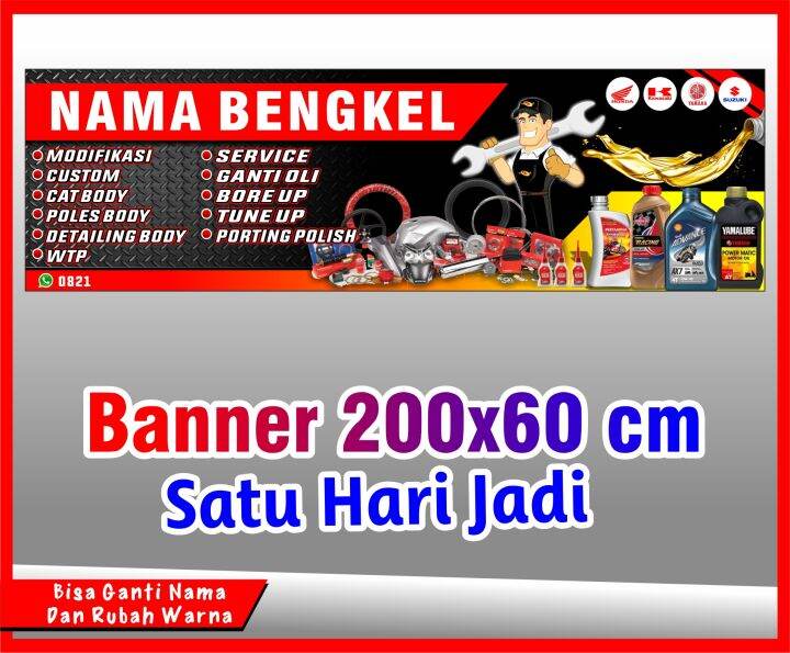 SPANDUK BANNER BACKDROP BENGKEL MOTOR /CETAK SPANDUK BENGKEL MOTOR ...