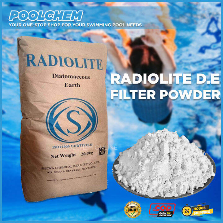 POOLCHEM Radiolite DE Filter Powder Japan Quality 20kg for Swimming ...