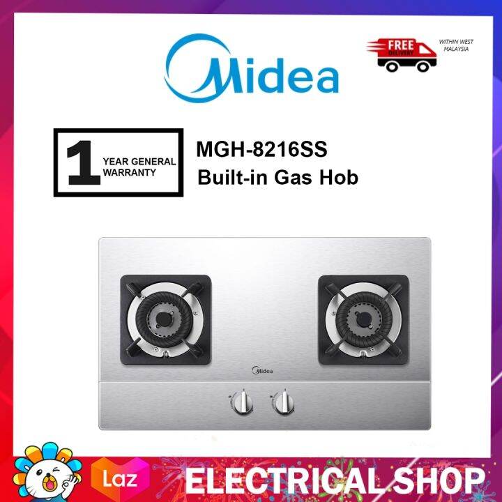 {FREE SHIPPING} Midea Built-in Gas Hob with 5.8kW Burners MGH-8216SS ...