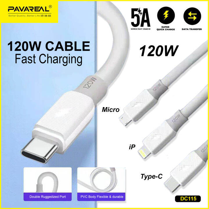 PAVAREAL 120W DC115 Fast Charging 5A Data Cable | Lazada