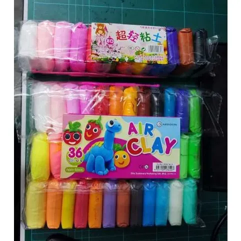 Air Dry Clay Set 12 colours / 36 colours Super Light Clay Butter Slime 超轻黏土套装 | Lazada