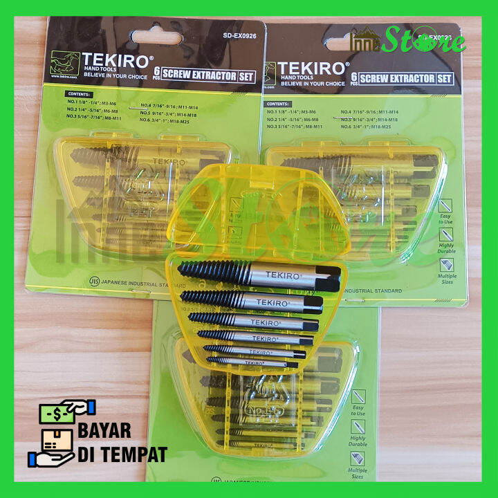 TAP BALIK TEKIRO SET 6PCS / SCREW EXTRACTORS SET TEKIRO | Lazada Indonesia