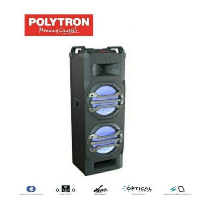 Speaker Trolly speaker Portable POLYTRON 12 inch Doble Original resmi ...